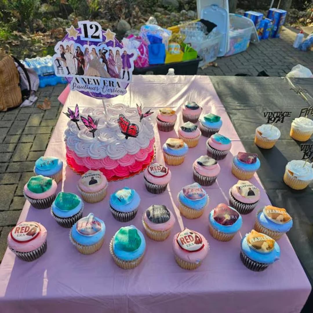 Taylor Swift Edible Cupcakes ,swift Eras Tour Edible Cupcake Toppers ...