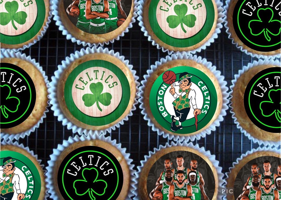 Boston Celtics Cupcake Toppers , Edible Boston Celtics Cupcake Toppers ...