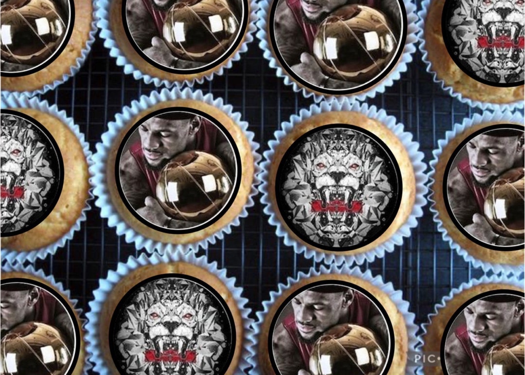Lebron James Cupcake Toppers ,the Goat Edible Basketball Cupcake ...