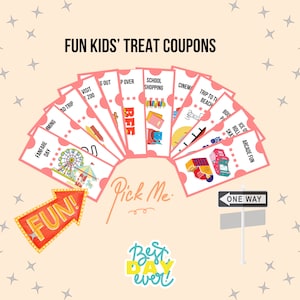 12 Fun Kids Coupons, Reward Vouchers for Kids, Behaviour Treat, Coupon ...