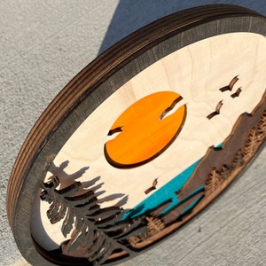 Rustic 3D Mountain Scene / Mountain Wood Art / Boho Decor - Etsy