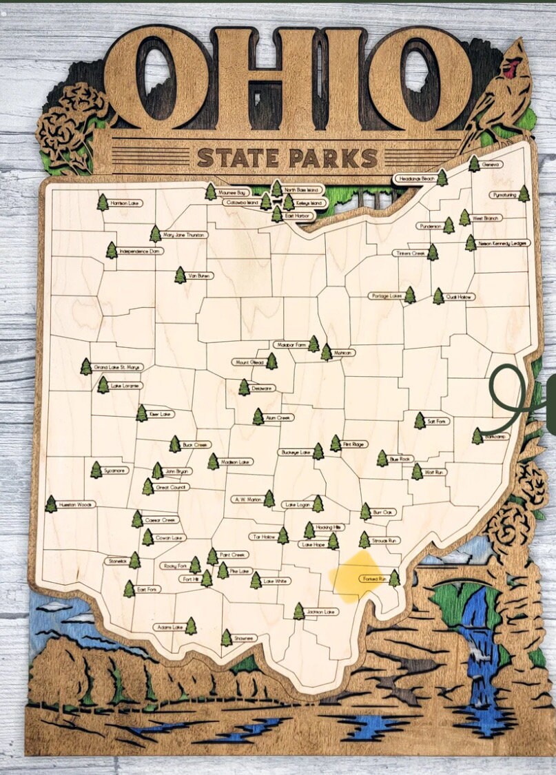 Ohio State Park Tracker / Sports Decor / Travel Enthusiast / Wanderlust ...
