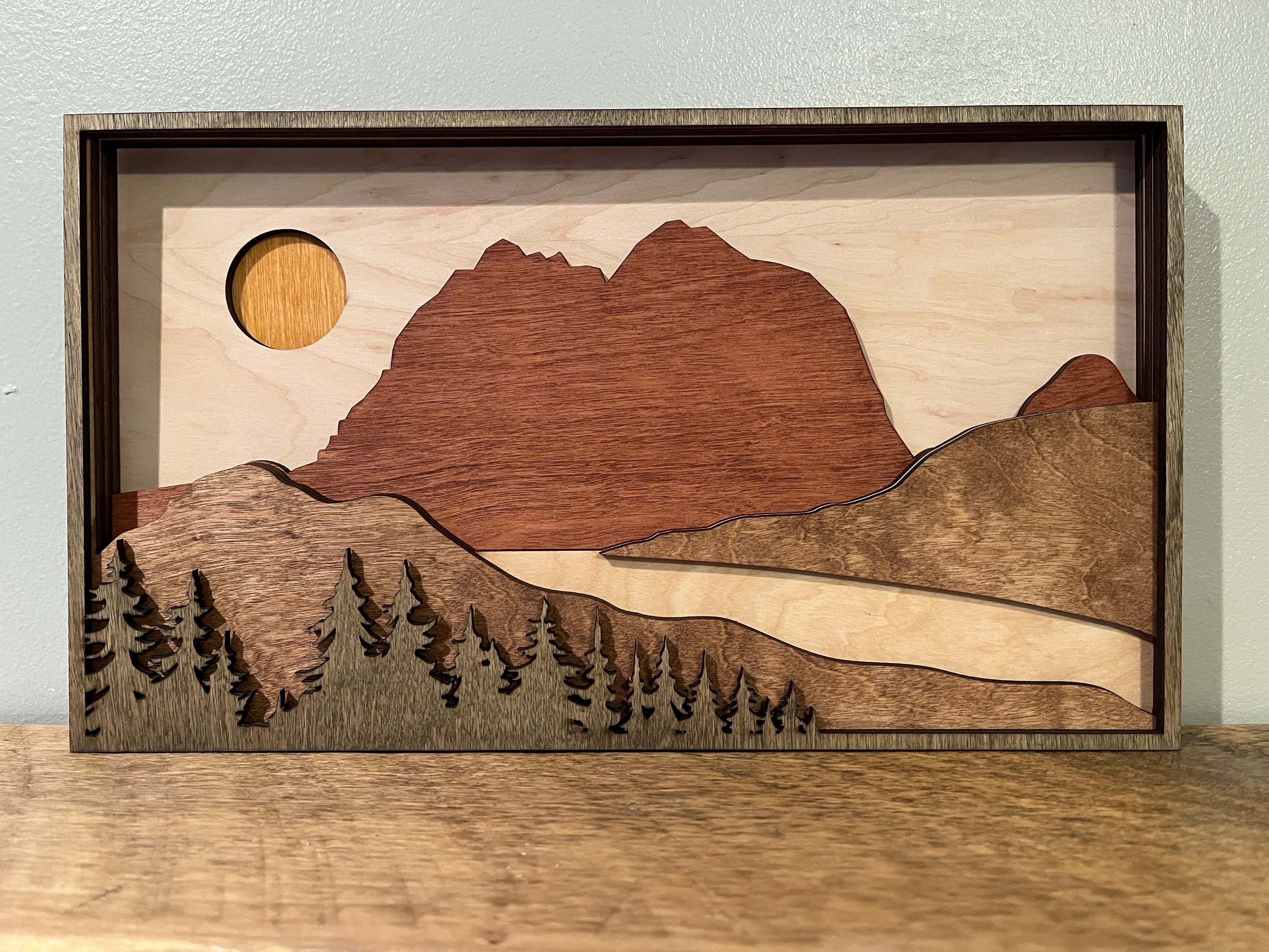 Red Castle Utah Scene / Mountain Wood Art / Boho Decor / Housewarming ...