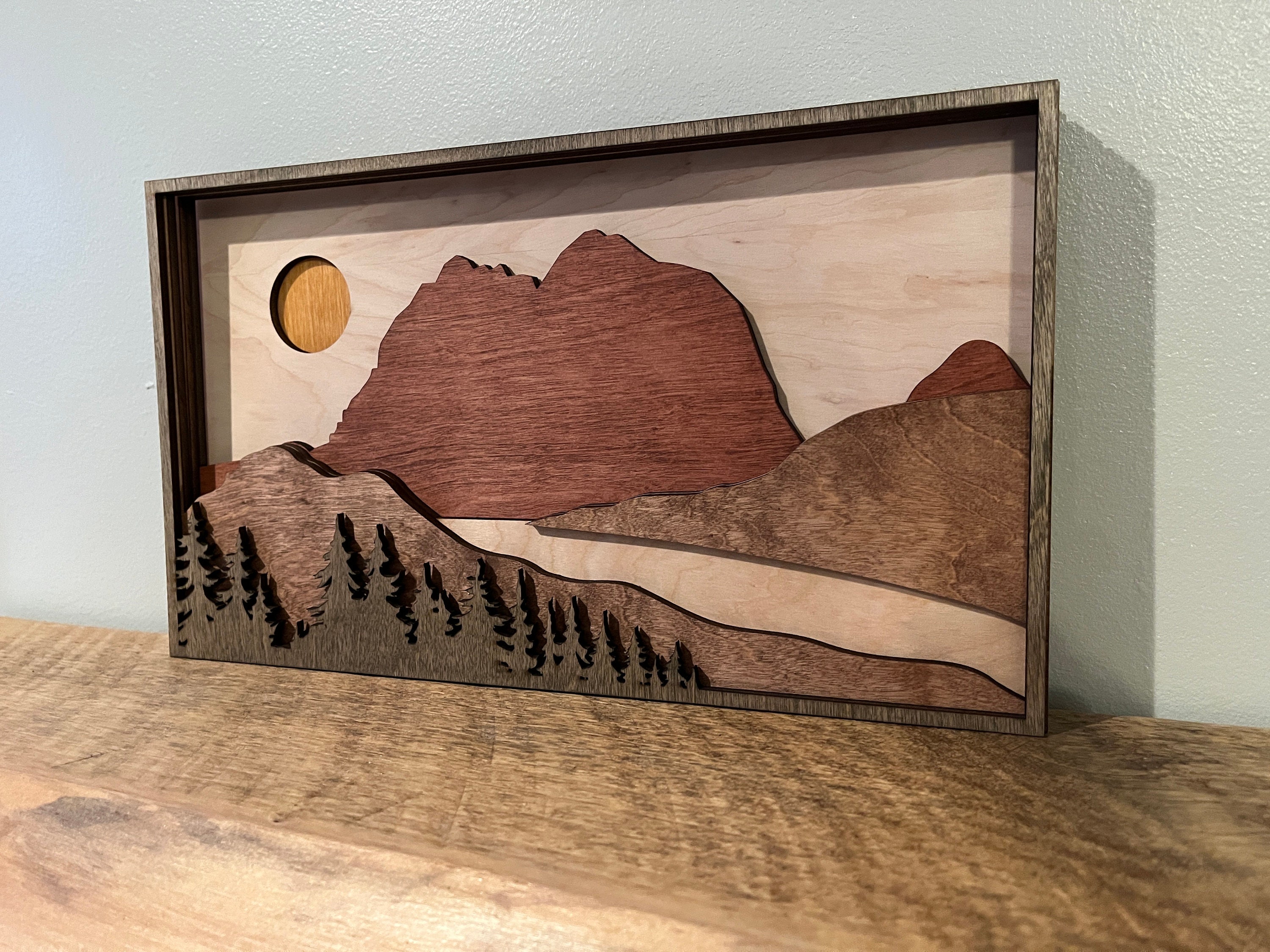 Red Castle Utah Scene / Mountain Wood Art / Boho Decor / Housewarming ...