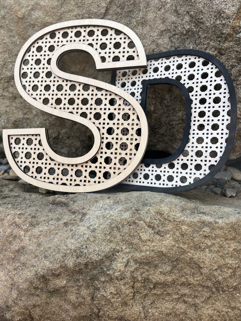 Rattan Letters / Faux Cane Weave Letters / Family Name / - Etsy