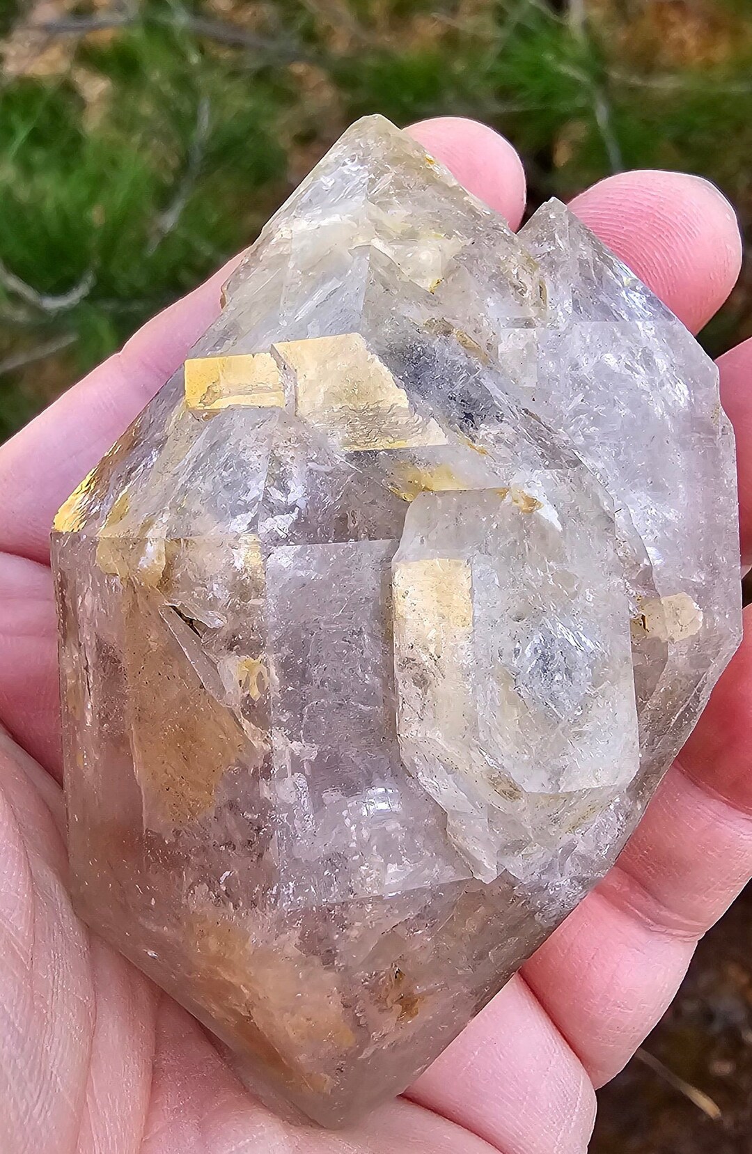 Double Enhydro Elestial Skeletal Clear Quartz Window Quartz Double ...