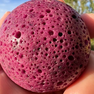 Honeycomb Ruby Sphere Ultraviolet Reactive Free Stand High Quality Ruby Bright Magenta-pink Ruby ...