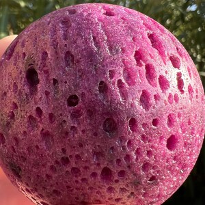 Honeycomb Ruby Sphere Ultraviolet Reactive Free Stand High Quality Ruby Bright Magenta-pink Ruby ...