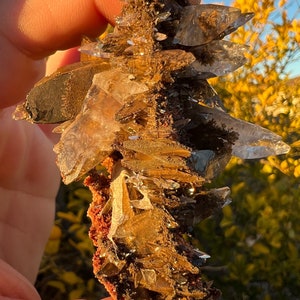 Twin Calcite on Matrix Phantom Inclusions Beautiful Spiky Twin V Shaped ...