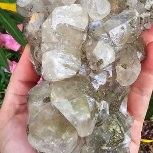Benz Calcite & Chalcopyrite | Pink Hues | Triangular Chalcopyrite Druse ...