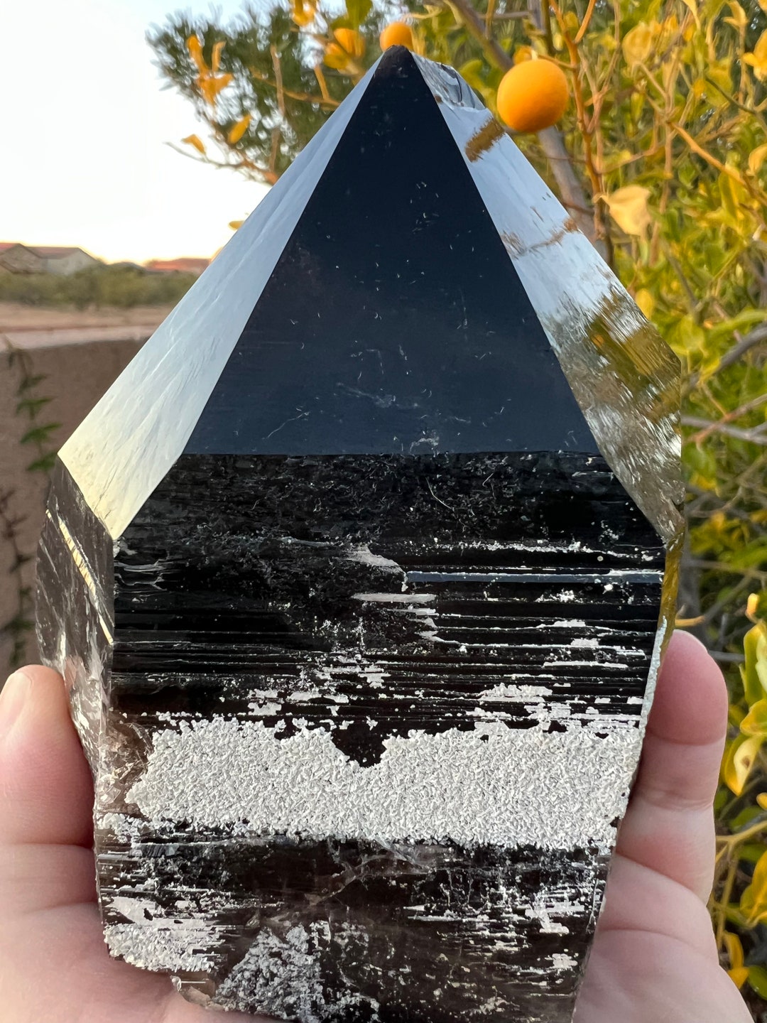 Black Morion Quartz With Sparkling White Druzy Completely Natural ...