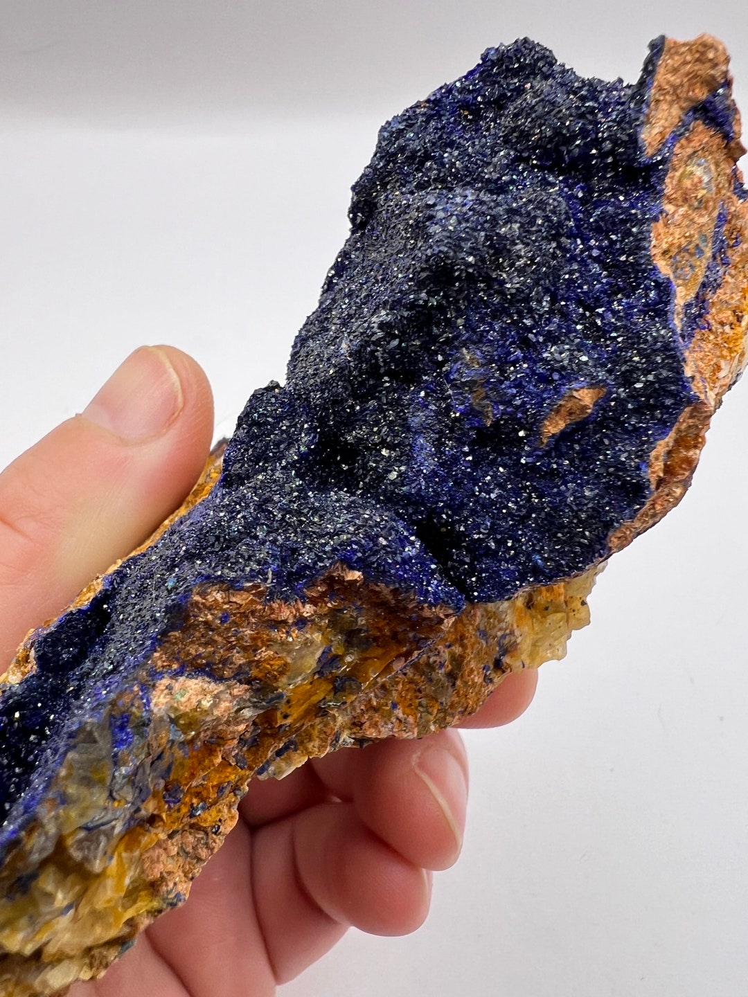 Rare Purple Azurite on Orange Matrix Completely Natural Vibrant Purple ...