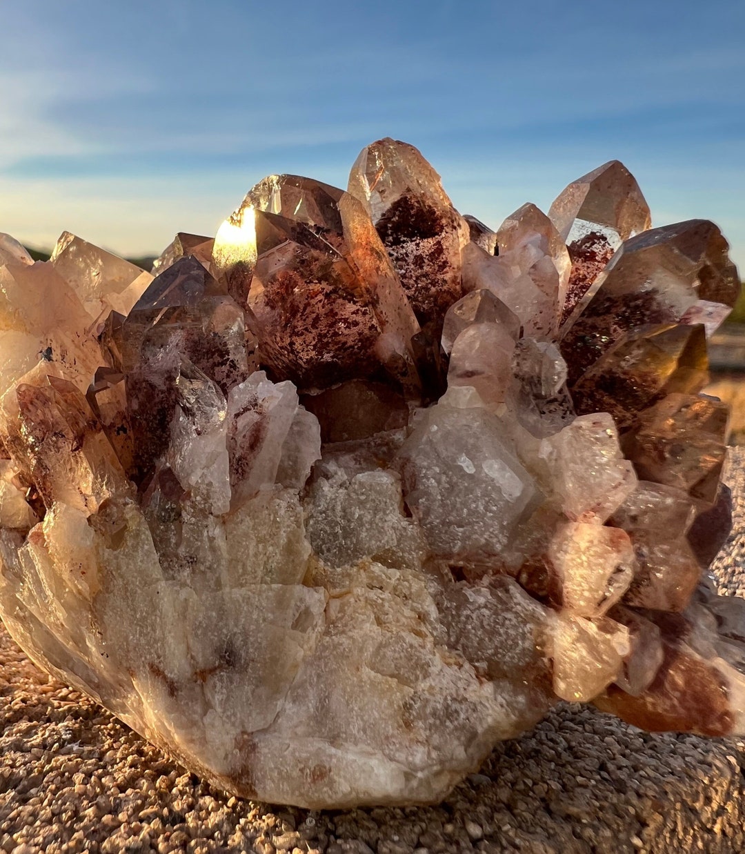 Sunset Indian Phantom Quartz Cluster Amazing Maroon High Quality - Etsy