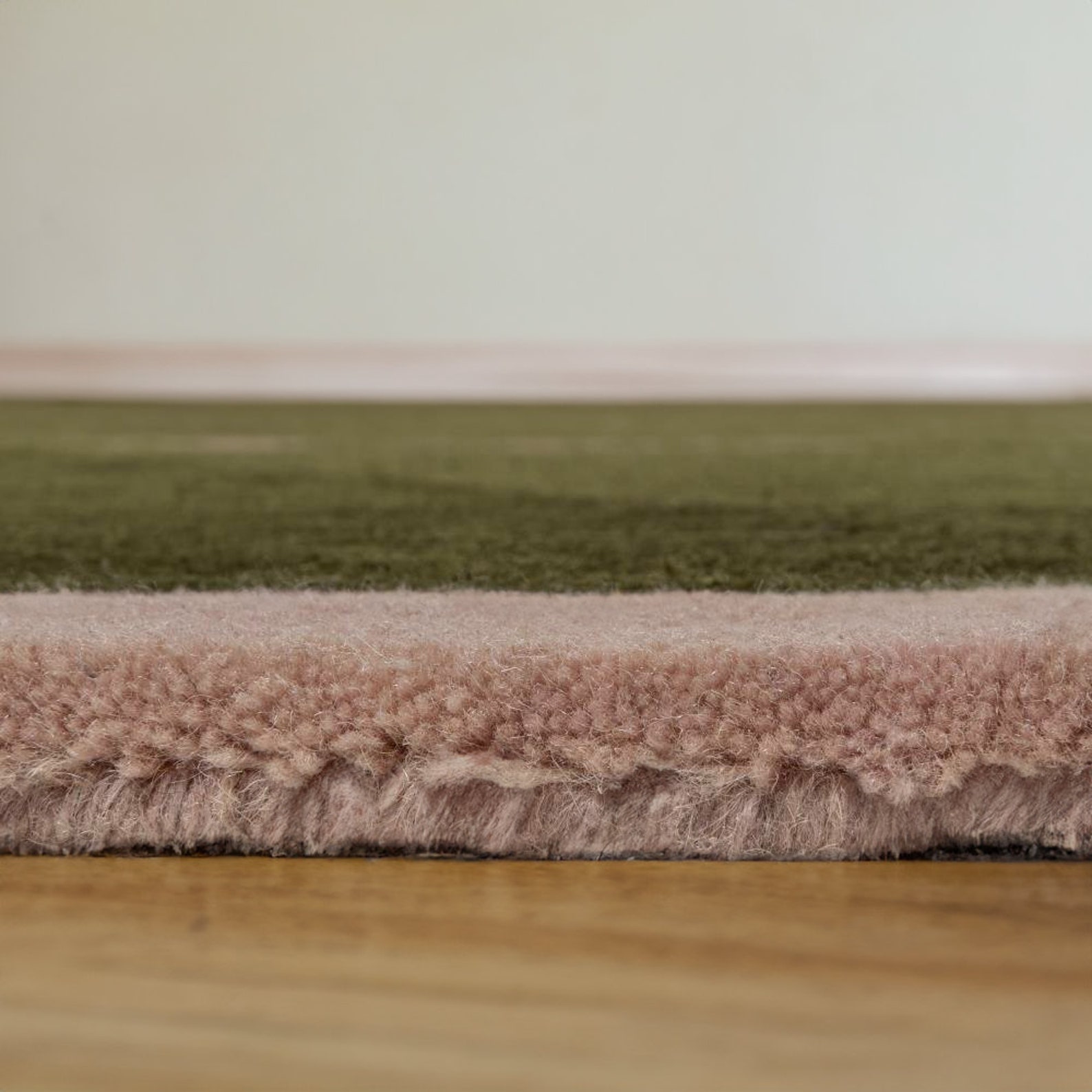 Irregular Shaped Rug, 6x9 Green and Beige Color Rug, Hand-tufted ...