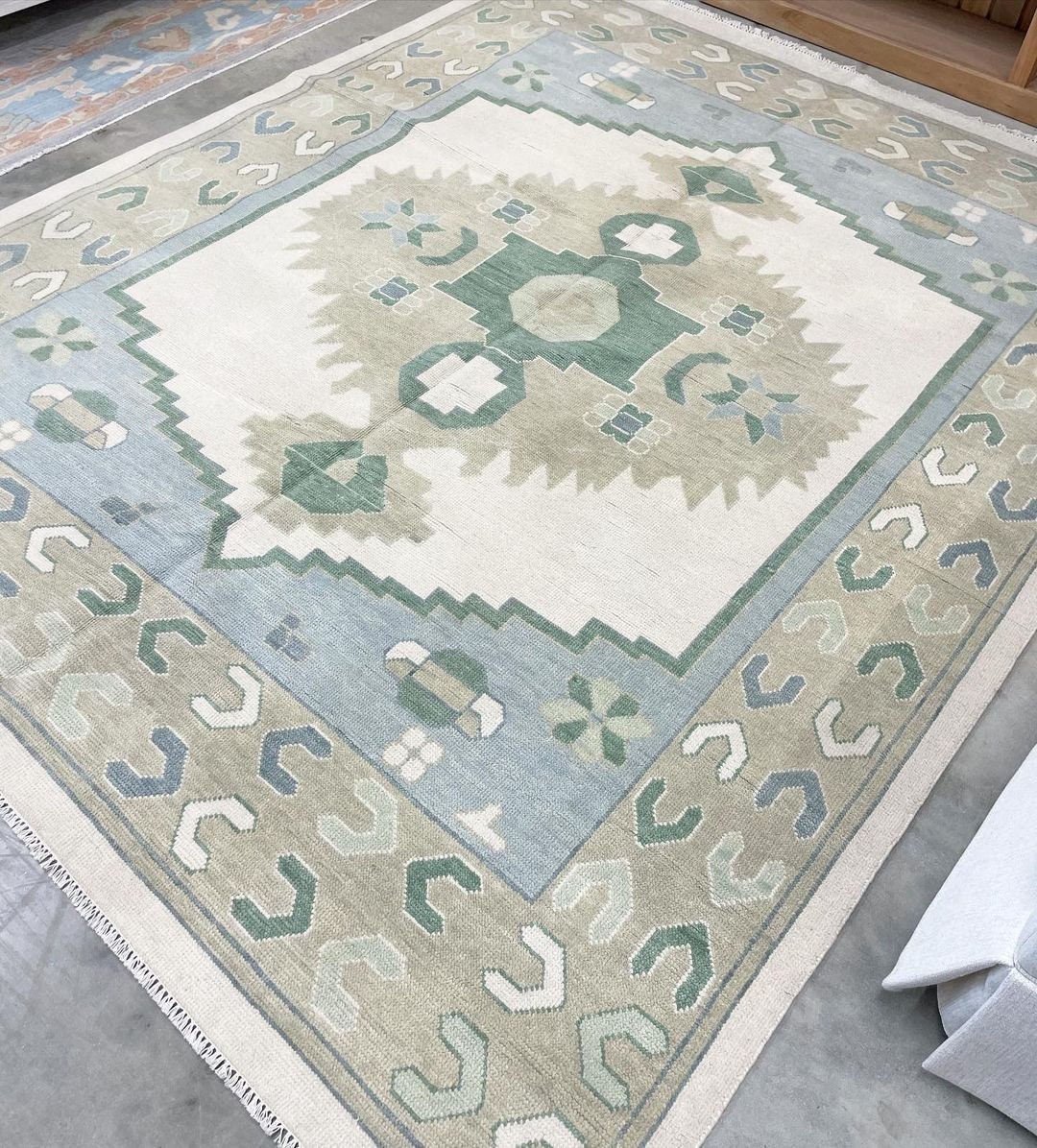 Oushak 8x10 Hand Knotted Rug Modern 6x9 Oushak Rug 5x8 Bedroom Rug ...