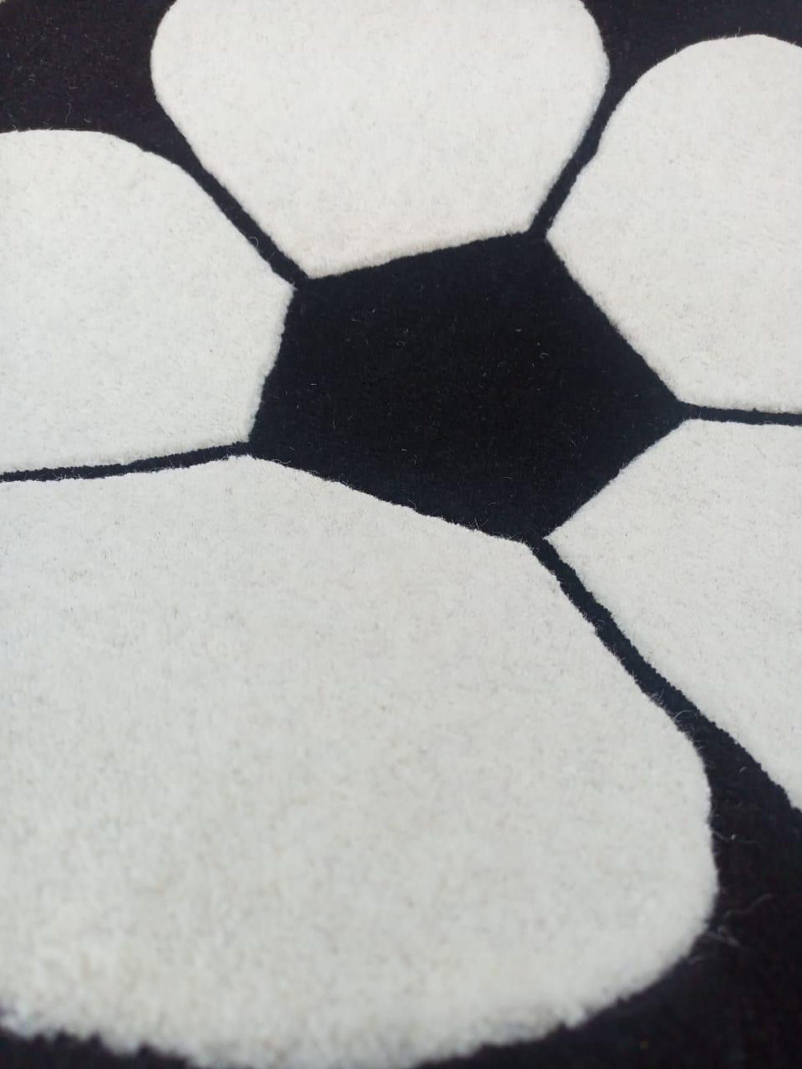 Hand Tufted Wool Football Rug, Black and White, Kids Room Rug - Etsy