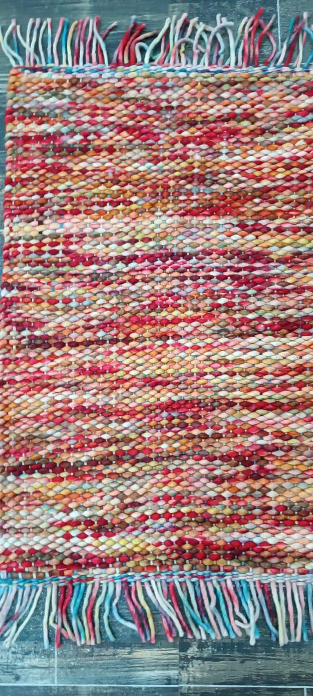 Buy Multi Color Wool Rug, Luxurious Wool Handcrafted With Chunky Wool ...