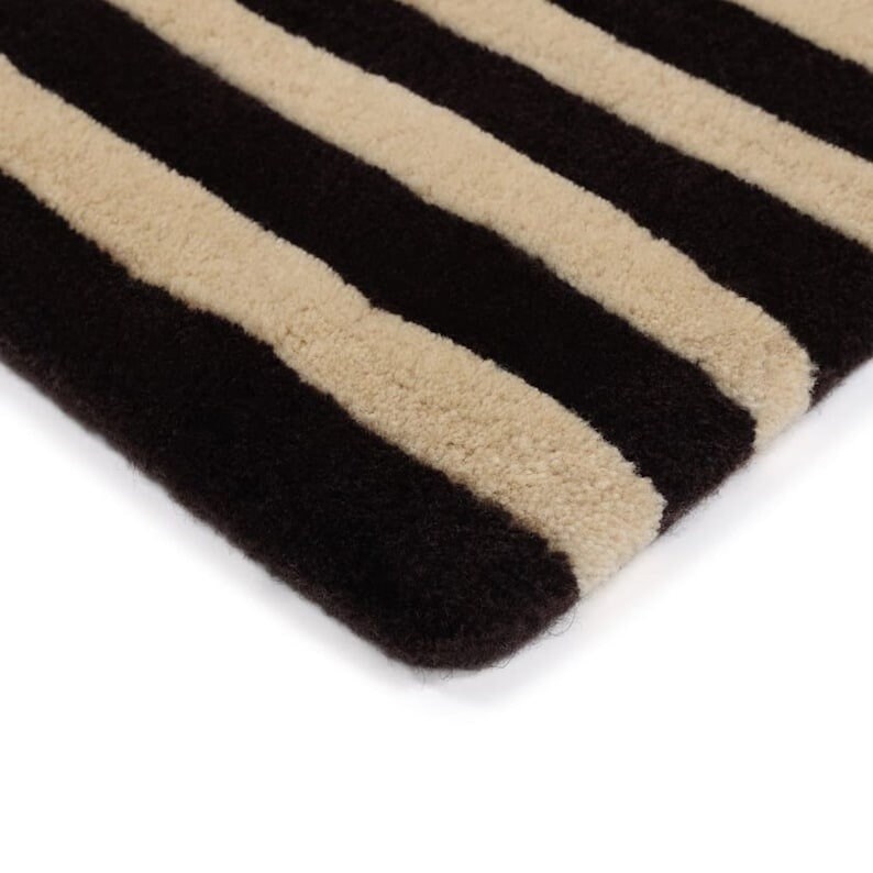 Handmade Elegant 8x10 Irregular Shape Rug ,hand-tufted Black and White ...