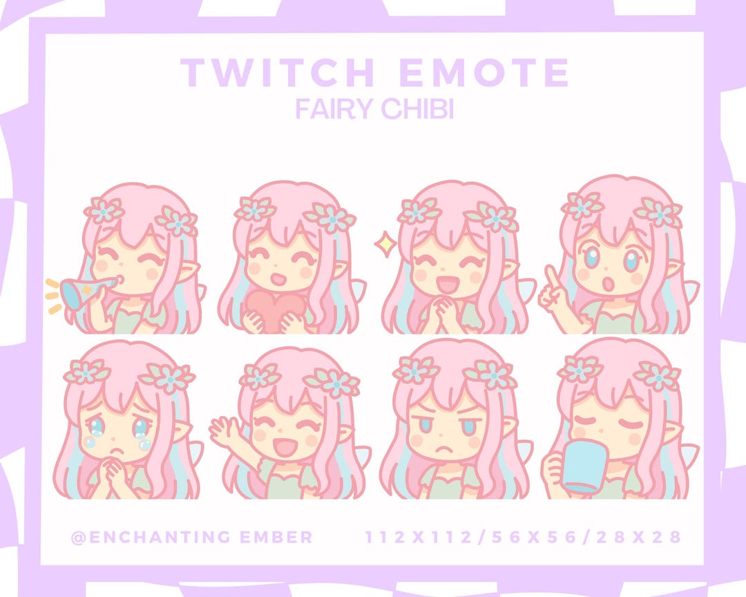 Fairy Chibi Stream Emotes: Kawaii Anime Twitch/discord Set - Etsy