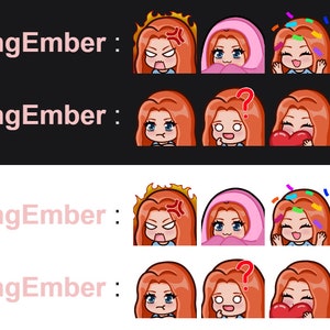 Twitch Emote Redhead/ginger Blue Eyed Female Chibi Emote - Etsy