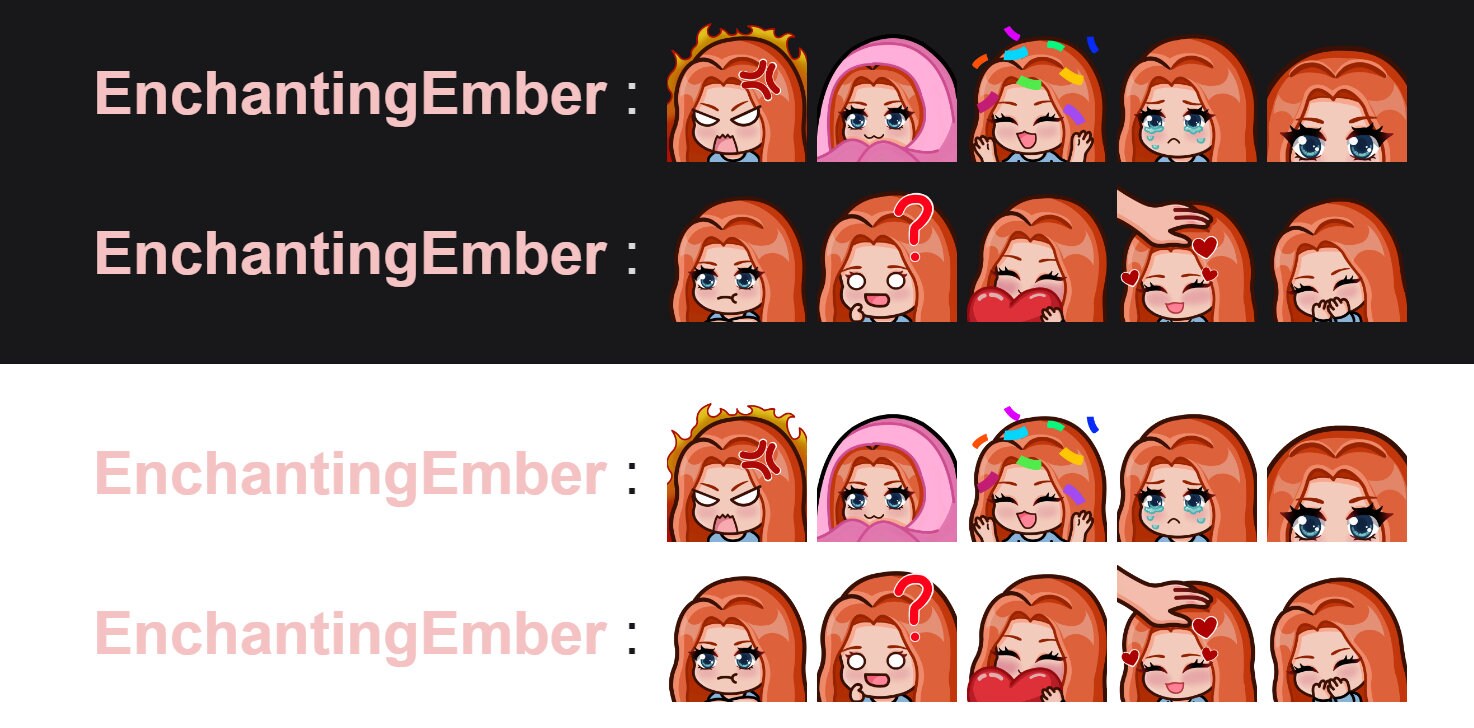 Twitch Emote Redhead/ginger Blue Eyed Female Chibi Emote - Etsy