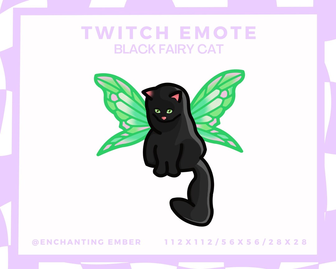 Stream Emote - Black Fairy Cat Emote 1 - Twitch Emote/youtube/discord ...