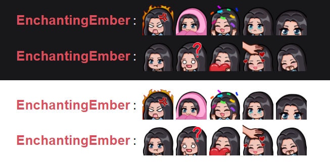 Twitch Emote Black Hair Blue Eyed Female Chibi Emote - Etsy