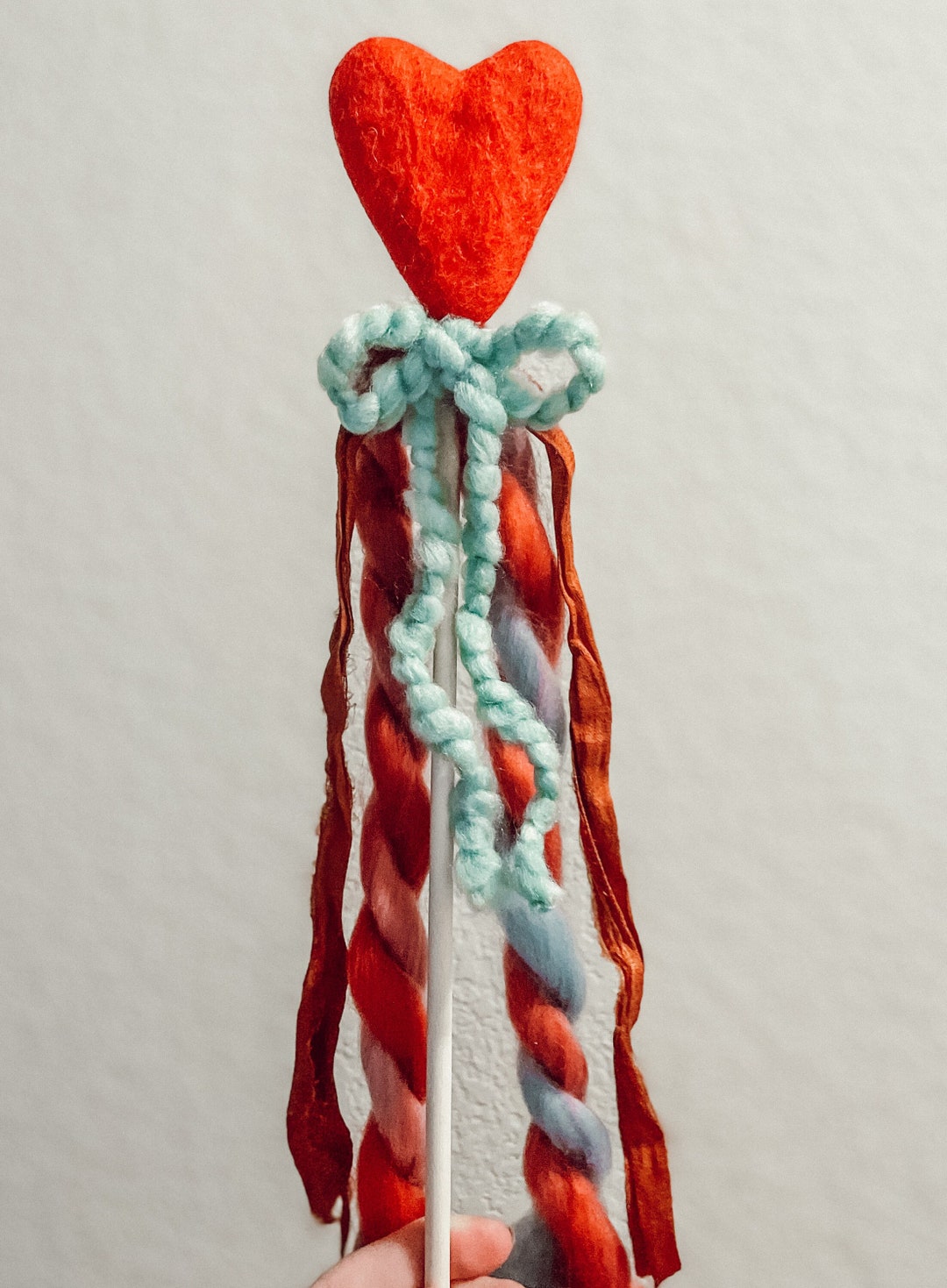 Ready to Ship Valentine's Heart Wand With Teal Hues - Etsy