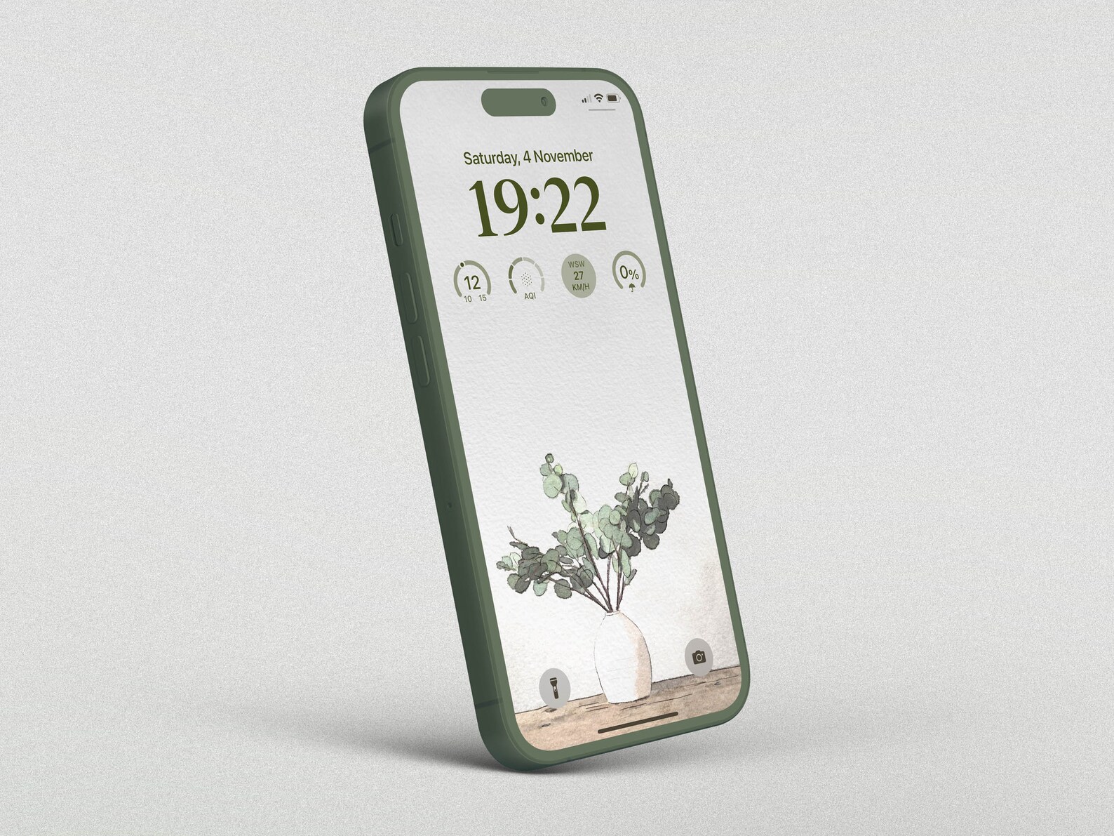 Eucalyptus Phone Background Botanical Hand Painted Neutral Plant Phone ...