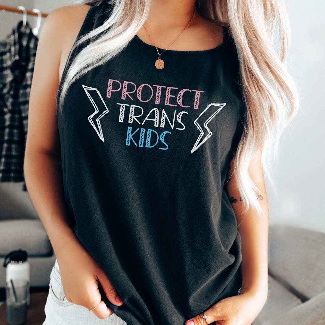Protect Trans Kids Tank - Comfort Colors® Unisex Heavy Cotton Tank Top ...