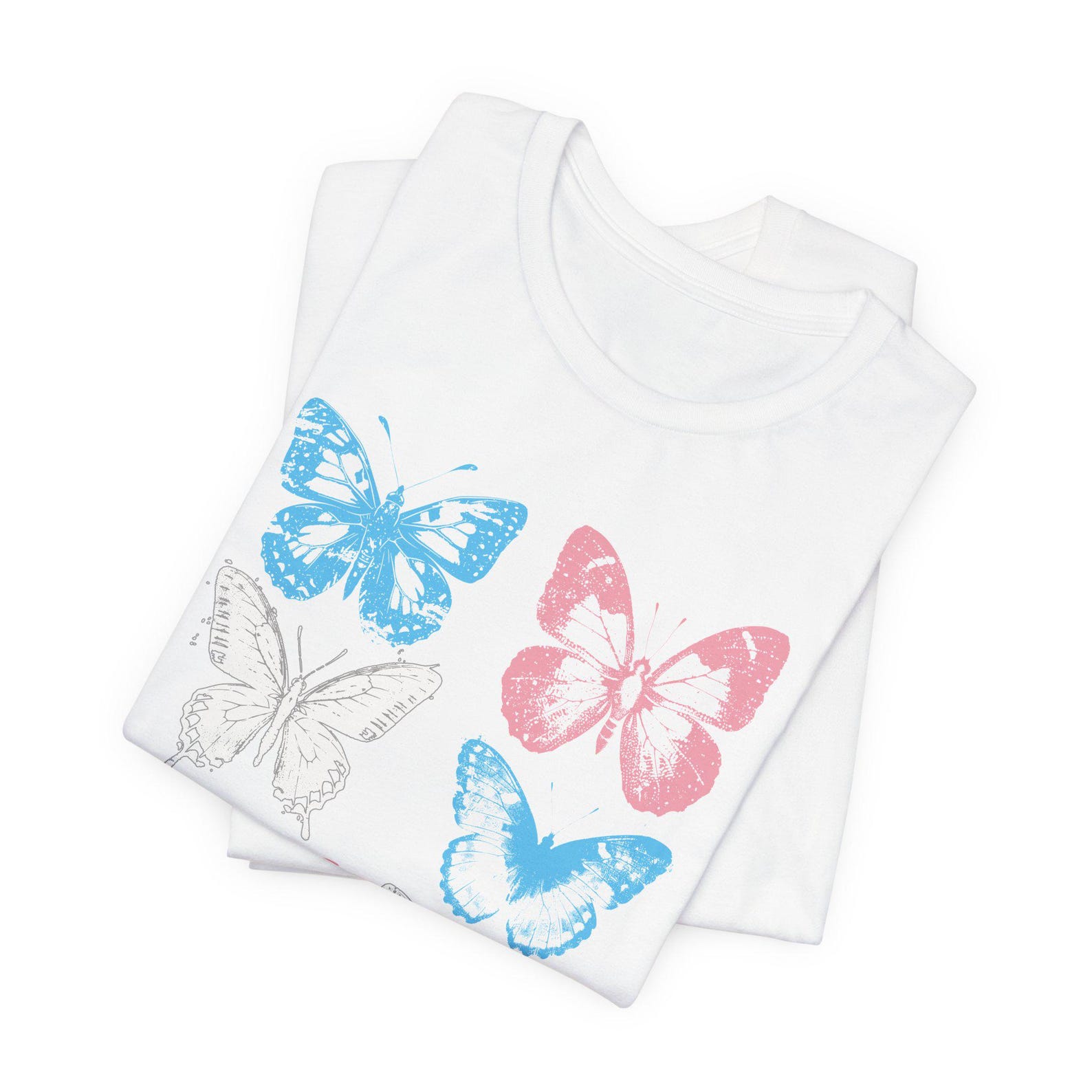 Trans Butterfly T Shirt - LGBTQ Stamp Block Print Butterfly Shirt ...