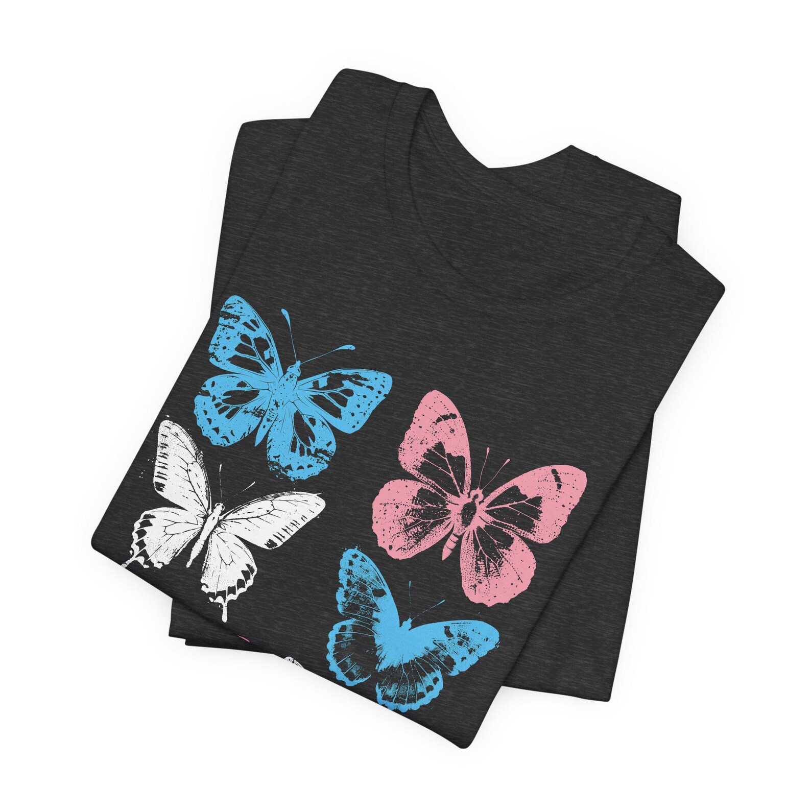 Trans Butterfly T Shirt - LGBTQ Stamp Block Print Butterfly Shirt ...