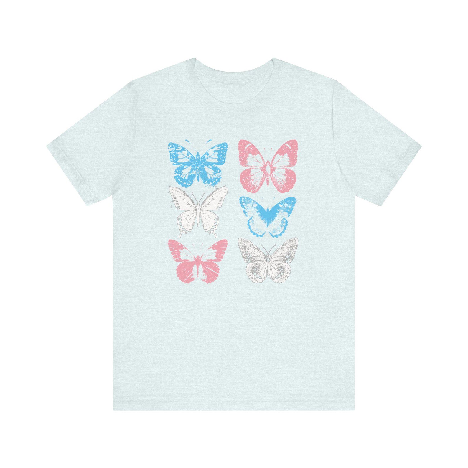 Trans Butterfly T Shirt - LGBTQ Stamp Block Print Butterfly Shirt ...