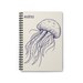 Blue Jellyfish Aesthetic Spiral Notebook, Vintage Tattoo Sea Animal ...