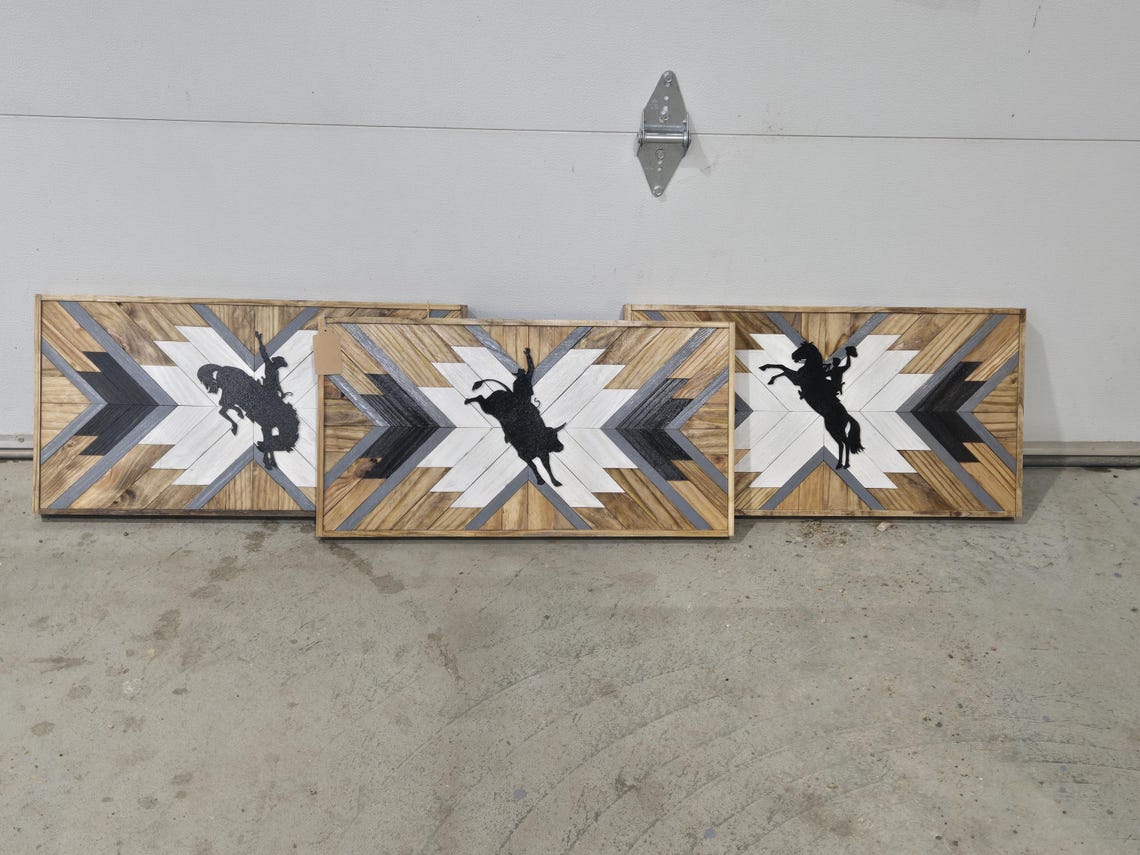 Handmade Ranch Bronc Wood Wall Art - Etsy