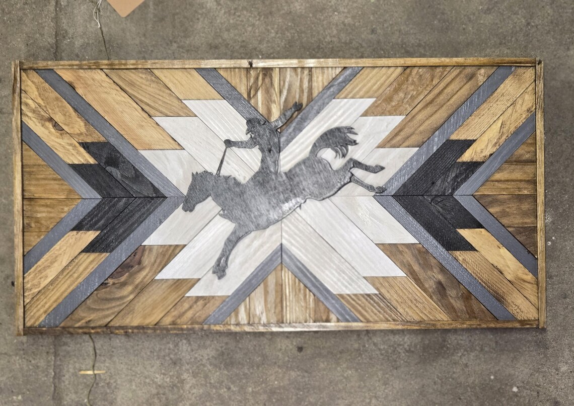 Handmade Ranch Bronc Wood Wall Art - Etsy