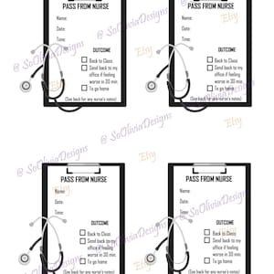 School Nurse / Health Office Pass | PDF Download | Pass FROM Nurse ...