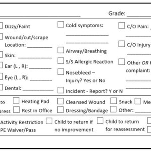 School Nurse / Health Office Log Sheets PDF Download Documentation ...