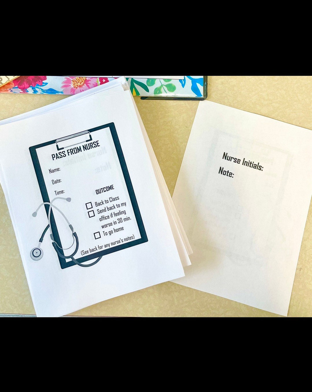 Pass FROM Nurse | School Nurse / Health Office Pass | PDF Download ...