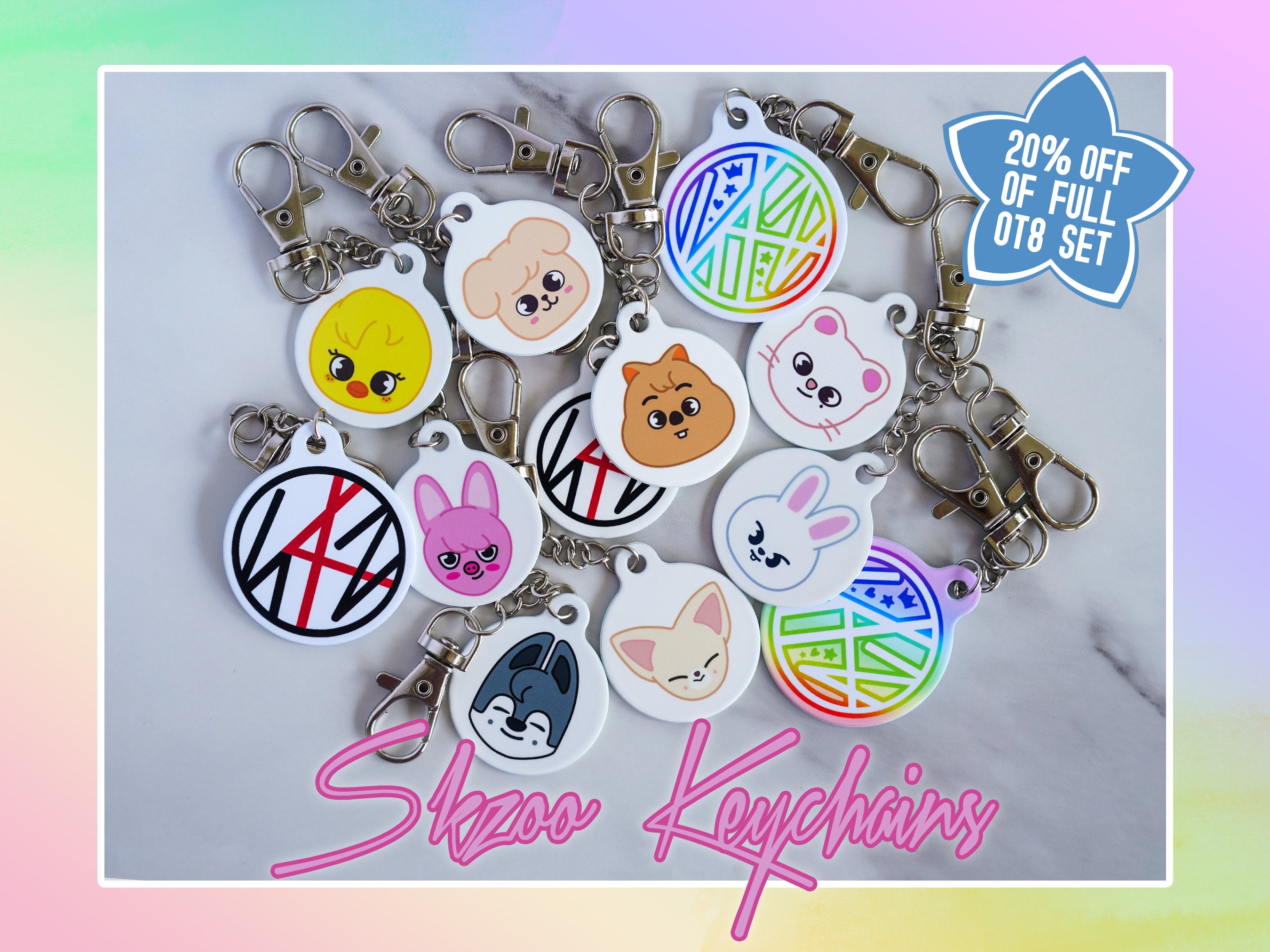 Stray Kids Skzoo Keychain, Double Sided Skz Keychain, KPOP Gift, Wolf ...