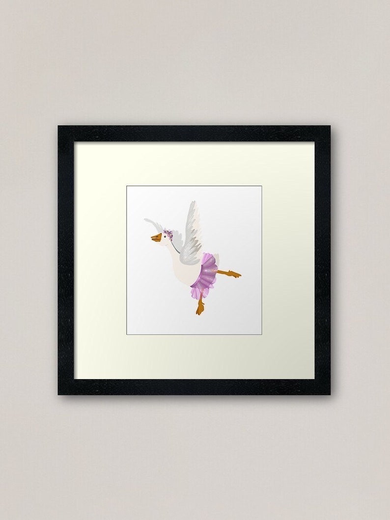 Printable Funny Goose Illustration, Dancing Goose, Ballet Digital ...