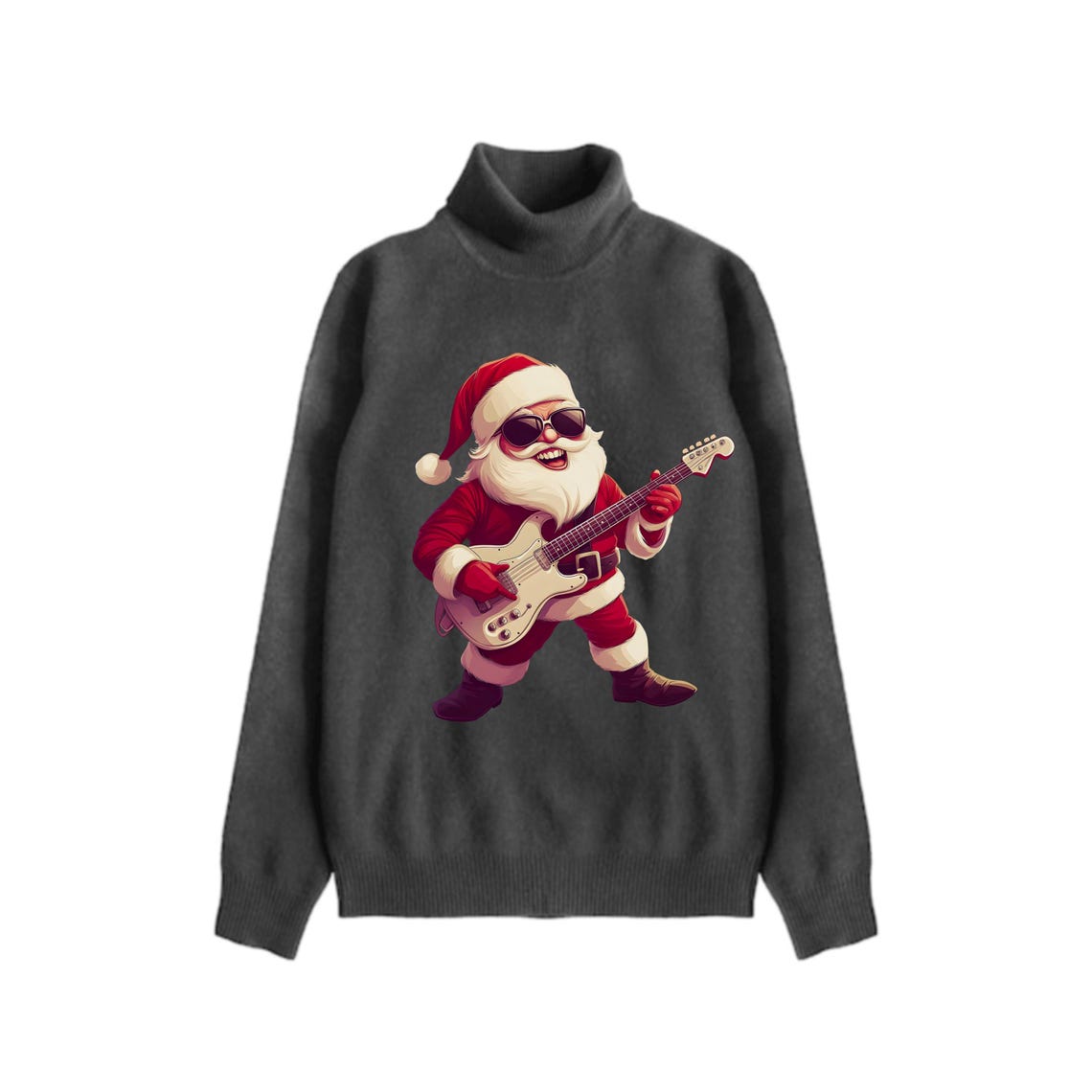 Funny Santa Claus Rocker With Guitar High-quality 5000x5000 PNG Print ...