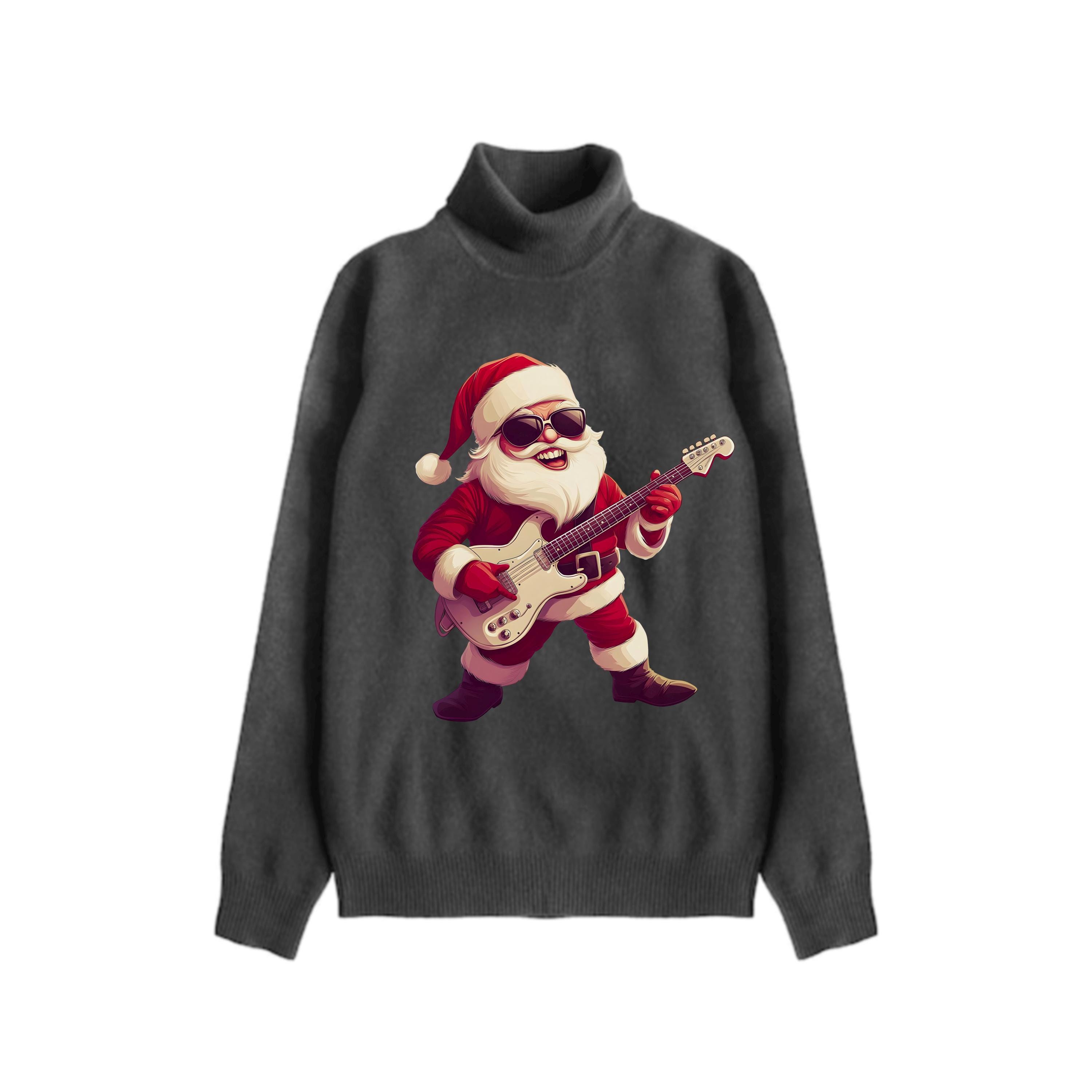 Funny Santa Claus Rocker With Guitar High-quality 5000x5000 PNG Print ...