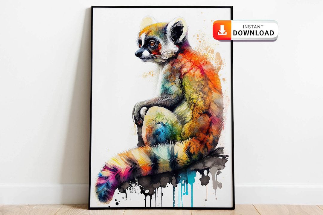 Lemur Watercolor Art Print Painting Wall Art Decor Artwork - Etsy
