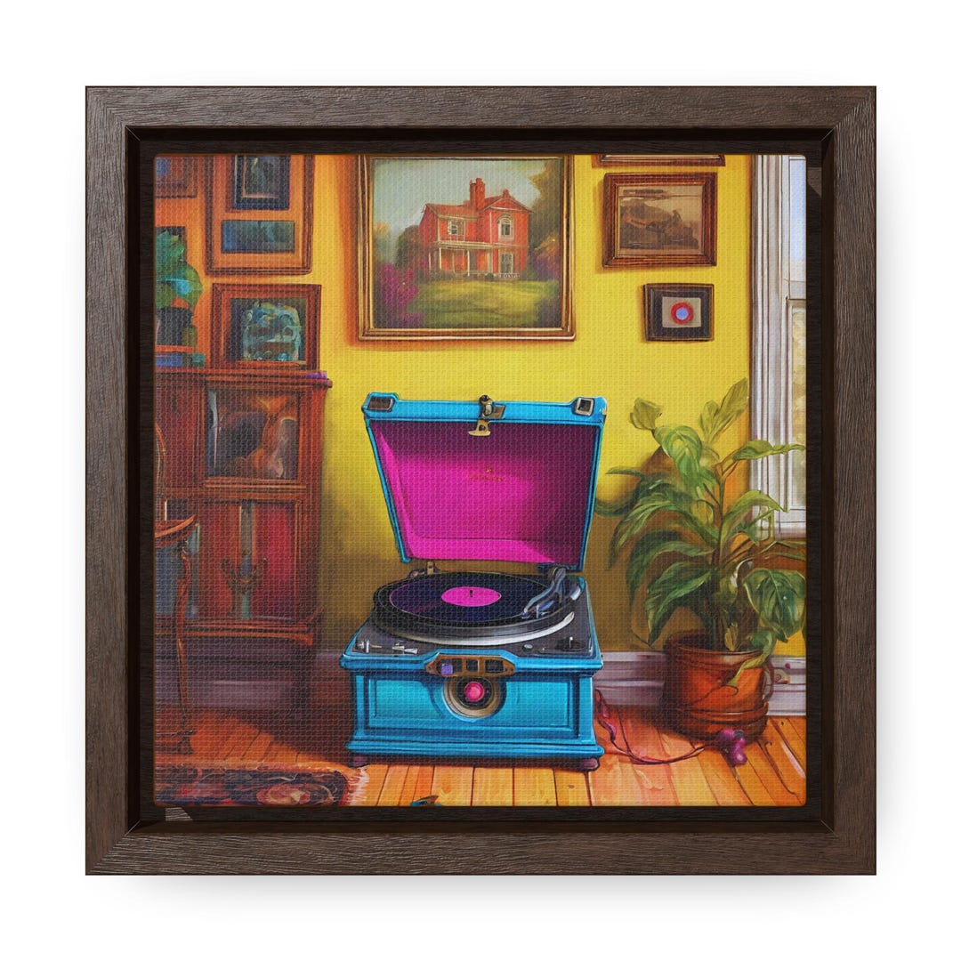 Vintage Record Player Gallery Canvas Wraps, Square Frame - Etsy