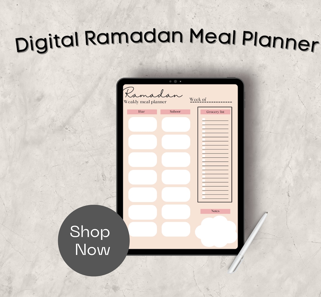 Digital Ramadan Meal Planner, Ramadan Planner, Instant Digital Download ...