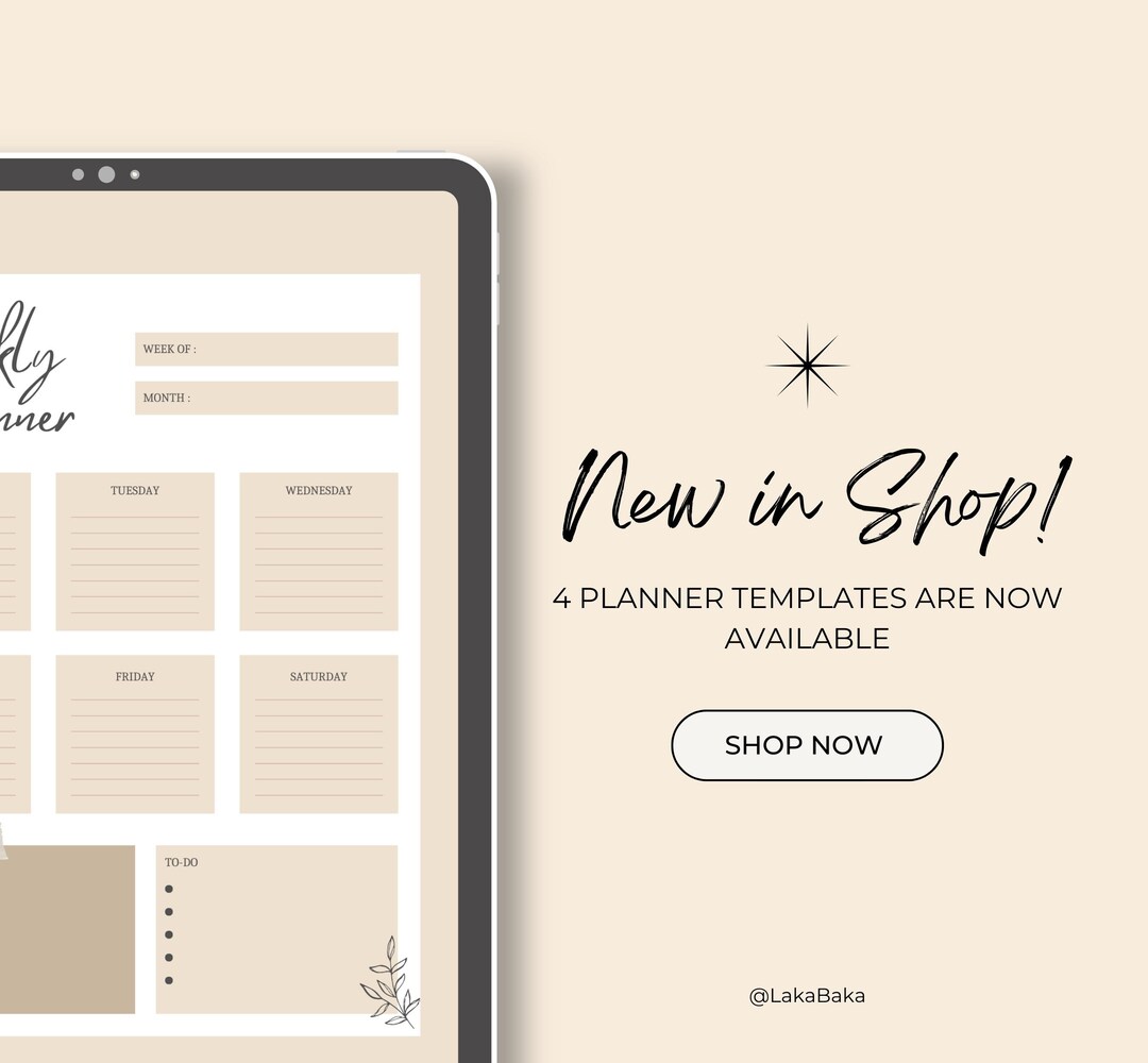 Weekly Digital Planner Printable Instant Download Weekly Organicer ...