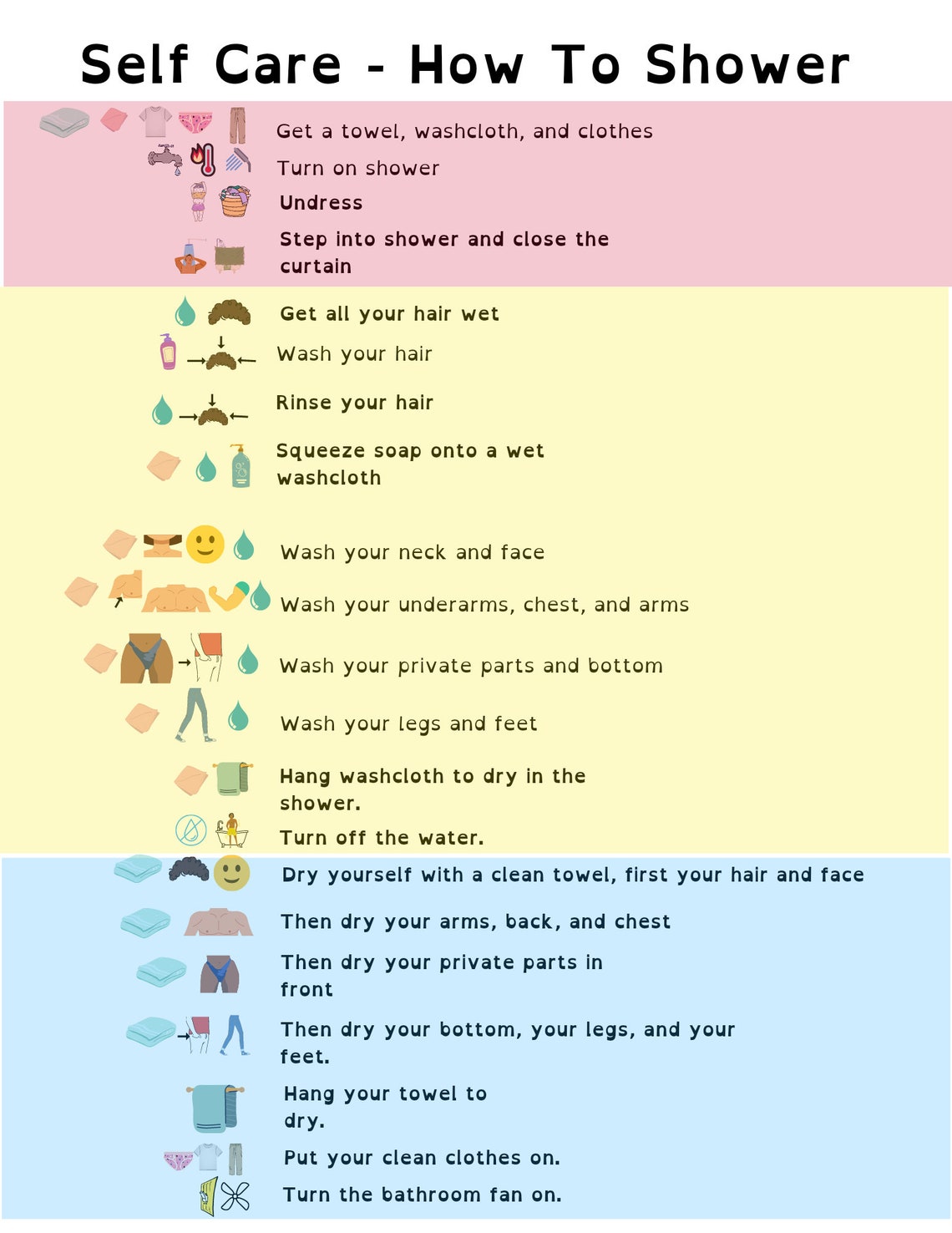 How to Shower Prompt - Visual Schedule for Autism - Lifeskills PEC ...
