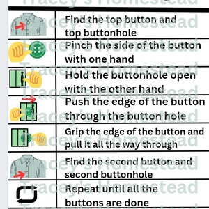Buttoning Task Analysis Printable - Autism - Etsy
