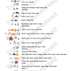 How to Shower Prompt - Visual Schedule for Autism - Lifeskills PEC ...